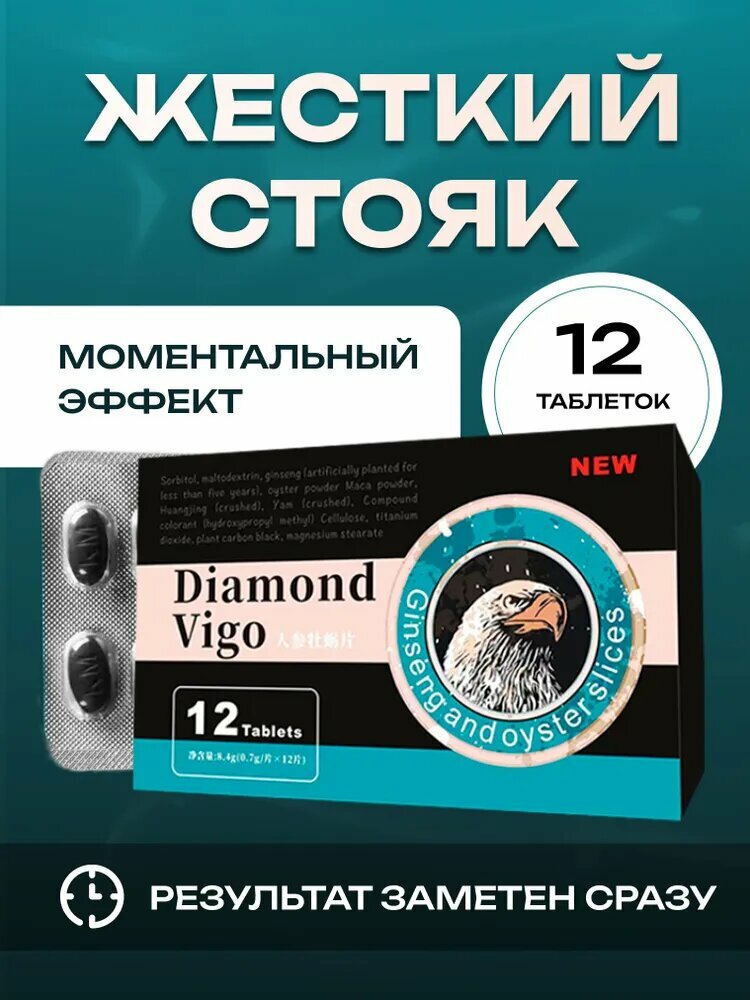 Виагра для мужчин "Black King-Kong", быстродействующее, натуральный состав, 12 шт