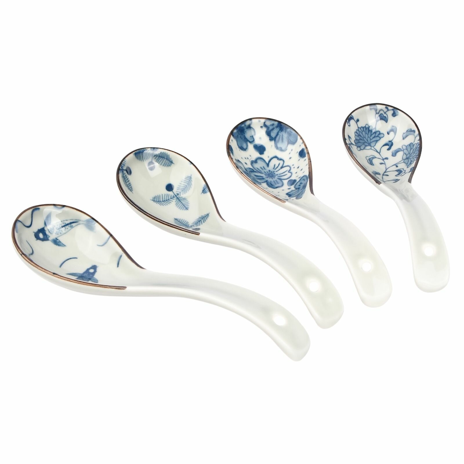 4 шт. китайские керамические ложки для супа