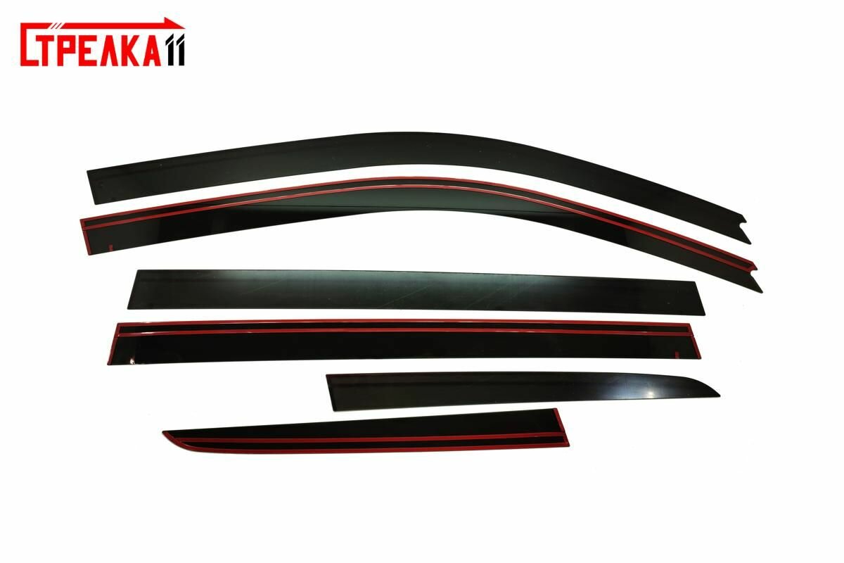 HAVAL H9 2017-н. в. - 2D Дефлекторы окон черные