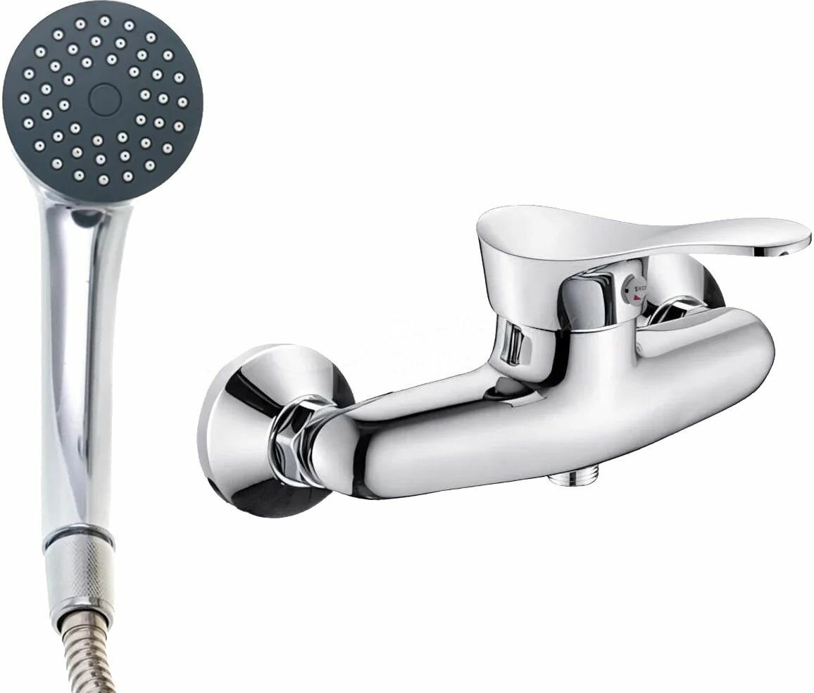 Смеситель для душа Potato P20214 одноручковый, хром, картридж 35 мм, со шлангом и лейкой