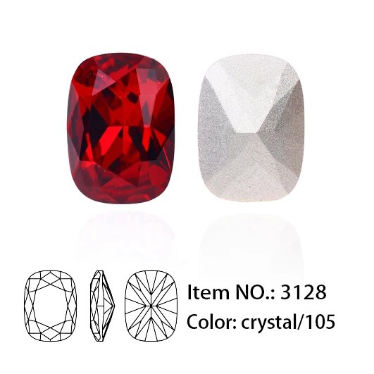 Кристаллы стразы овальные большие Красный, 10X14mm-12PCS, Siam 105