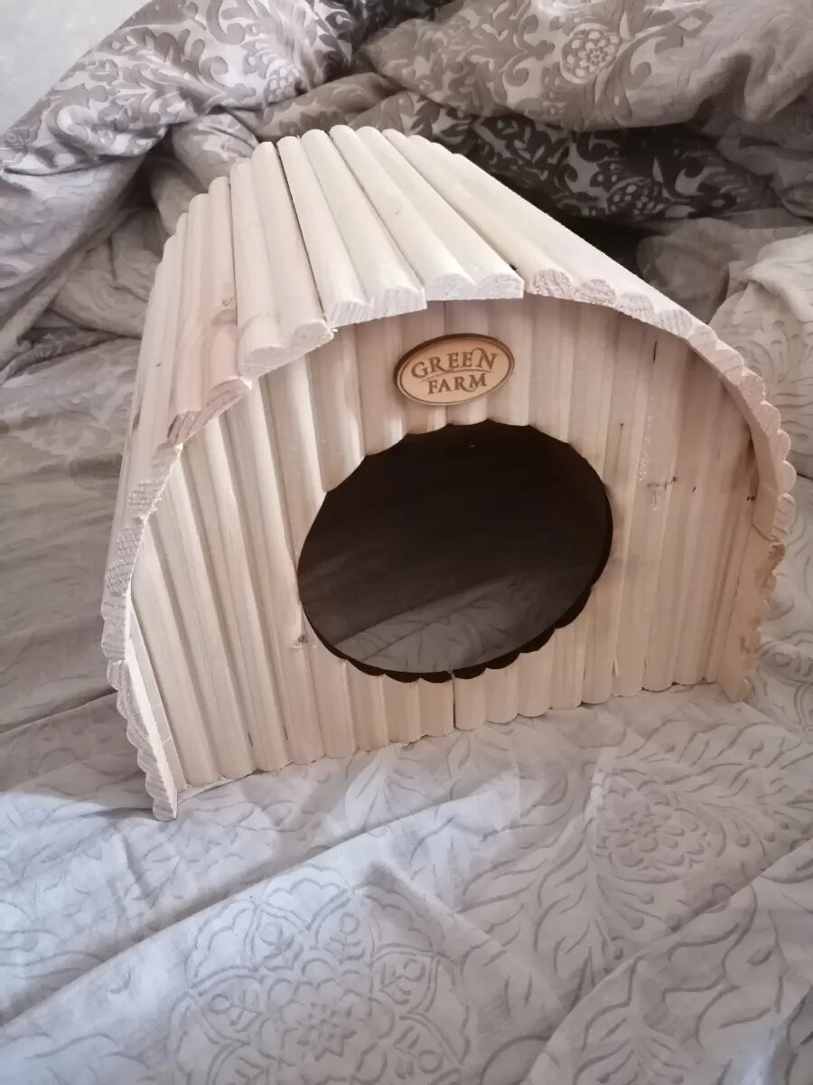 Дом-ангар Green Farm №1, напольный, для морской свинки, дерево, бежевый, 28*25.5*20.5см, 1 шт