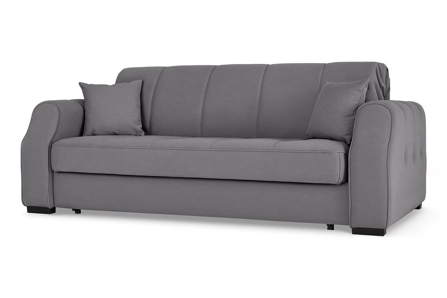 Диван-кровать DREAMART Тулуза, 227х92х117 см, обивка велюр, цвет серый