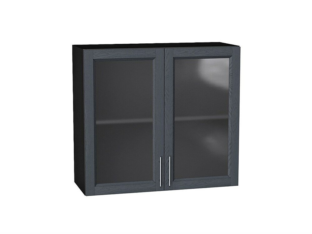 VVT Шкаф верхний с 2-мя остекленными дверцами Сканди Graphite, Graphite Softwood, 720, 800 В*Ш*Г 716*800*320, фасад МДФ/Стекло Graphite Softwood, корпус Graphite Graphite Softwood
