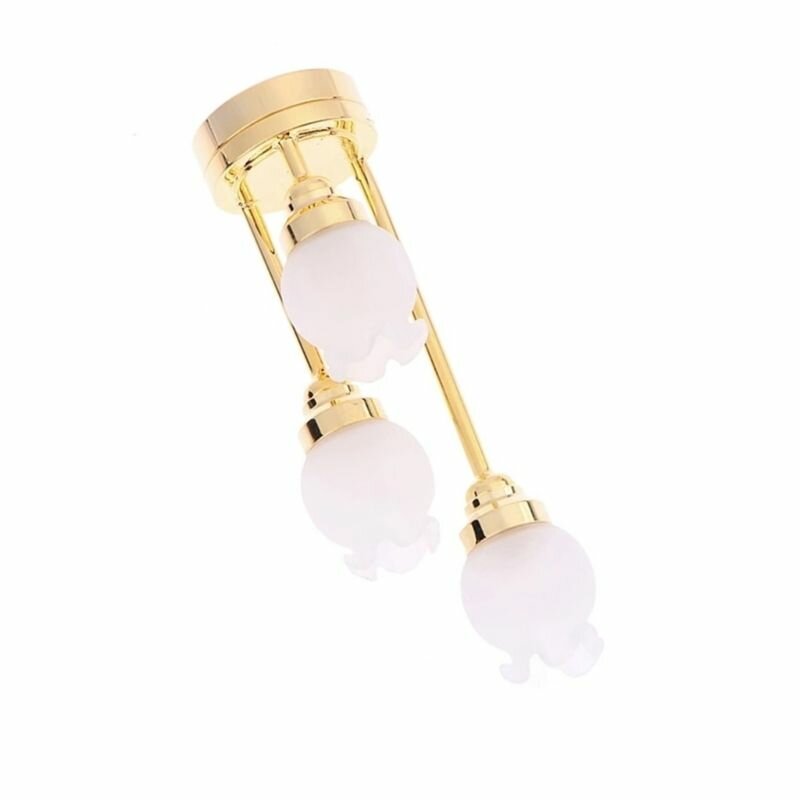 Потолочный светильник с тремя головками в масштабе 1/12 для любителей кукольных домиков