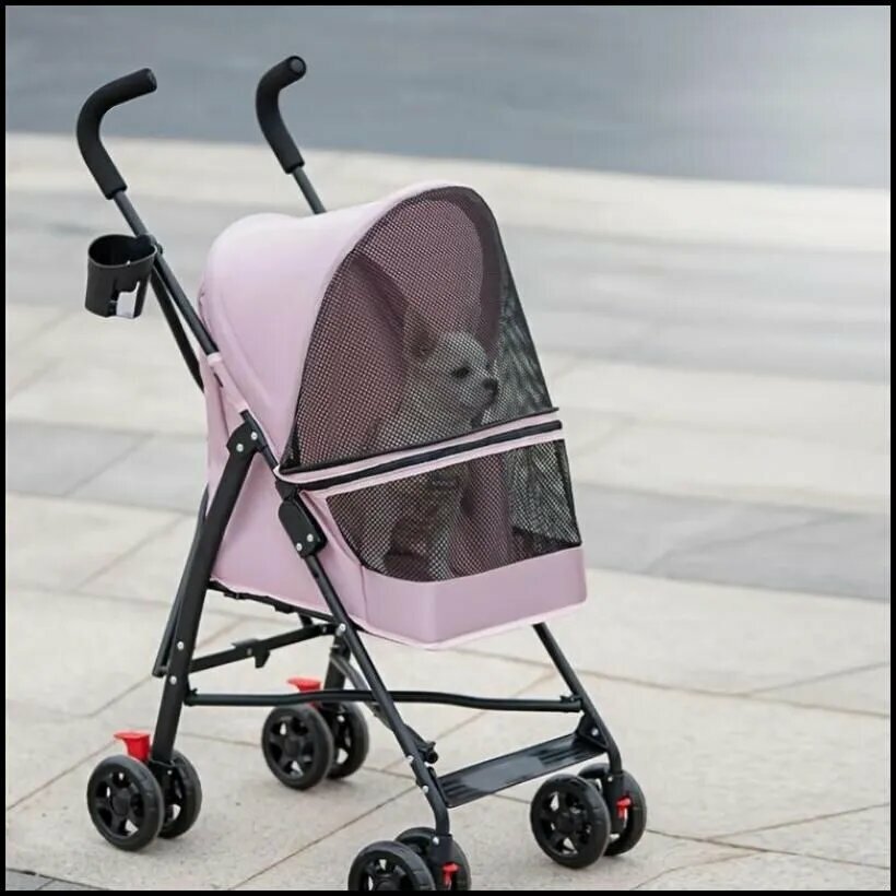 Коляска прогулочная для собак и кошек, для мелких и средних пород (до 10 кг), складной