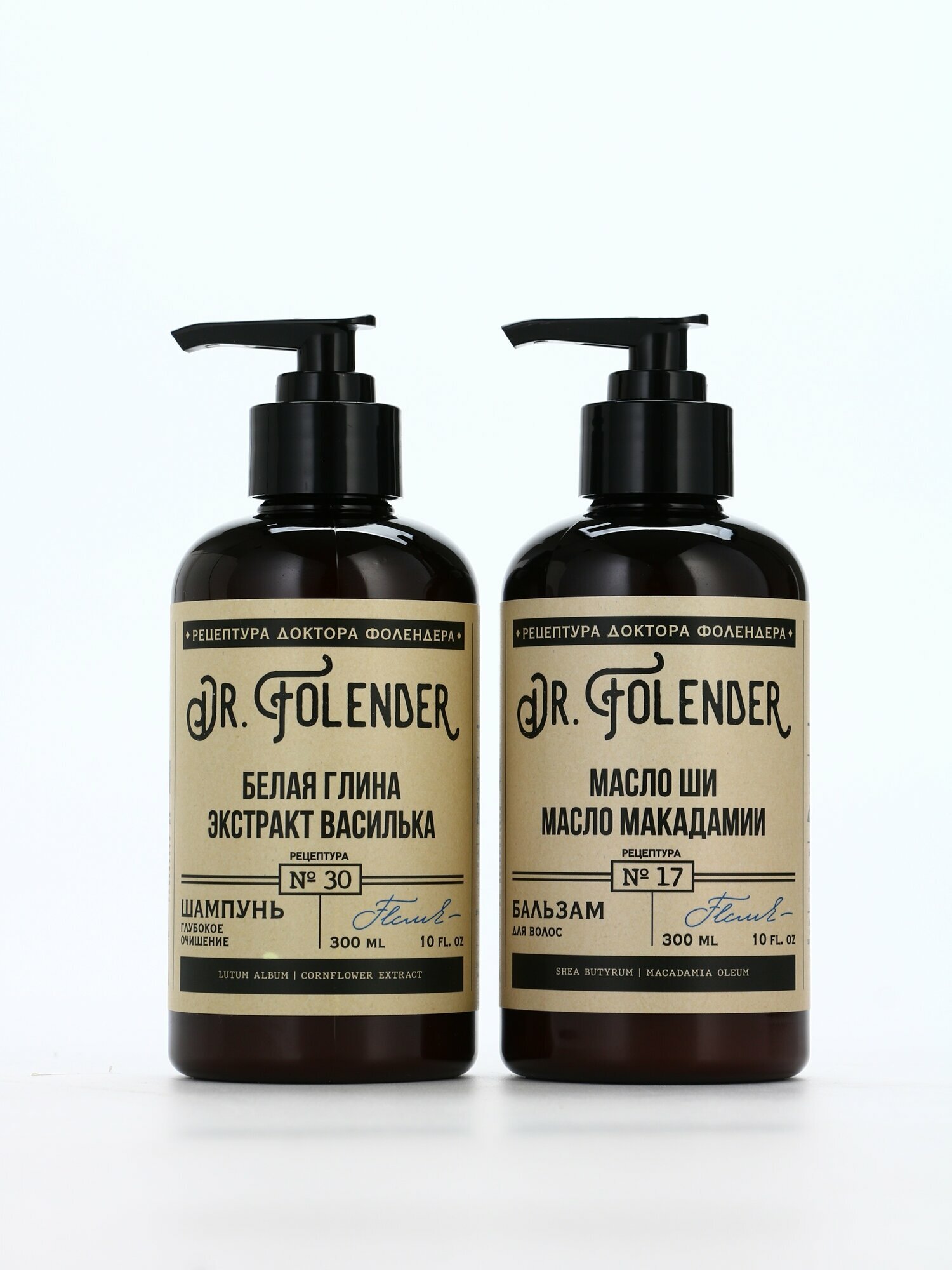 Dr. Folender Набор: гель для душа с облепихой и гель для душа с глиной, 300 мл х 2 шт