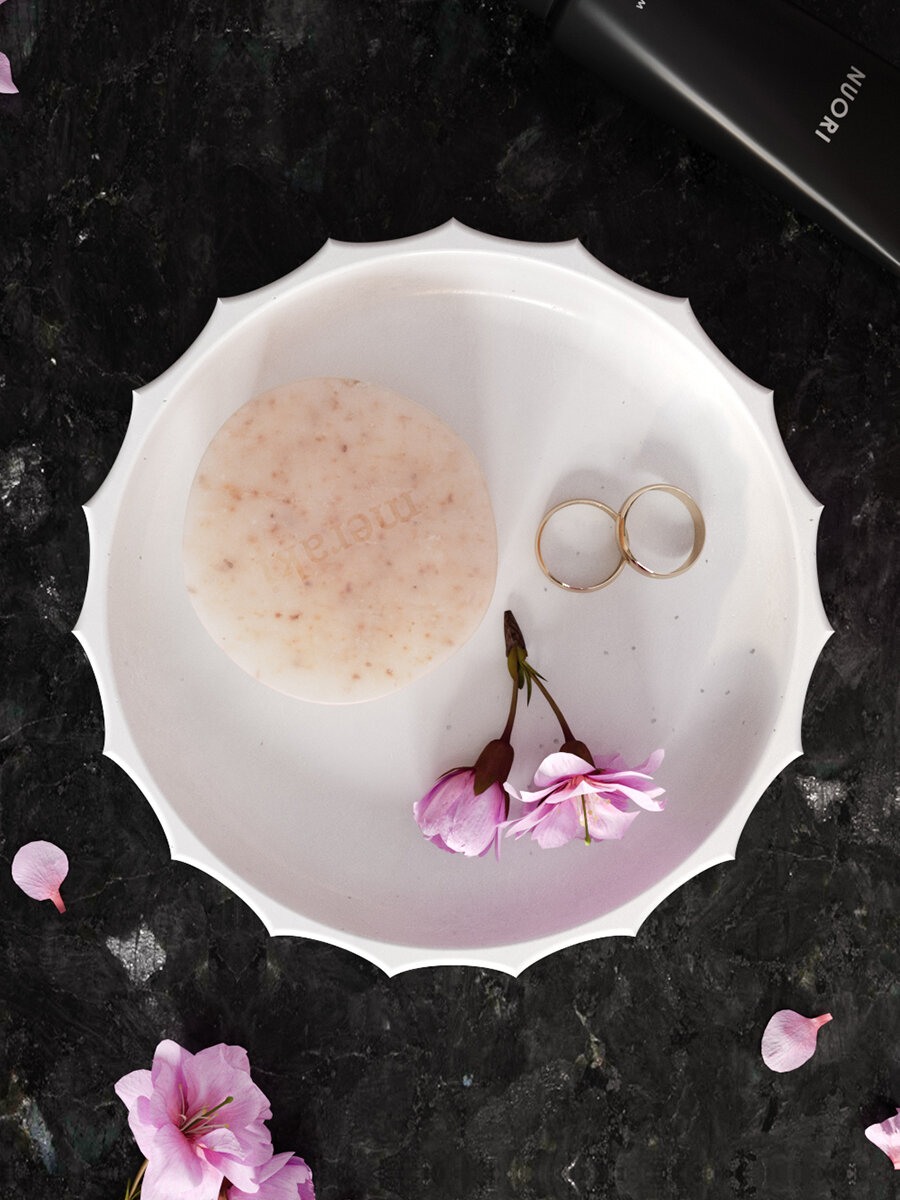 Поднос для ванной, подставка для косметики, 14х14 см. белая глянцевая.