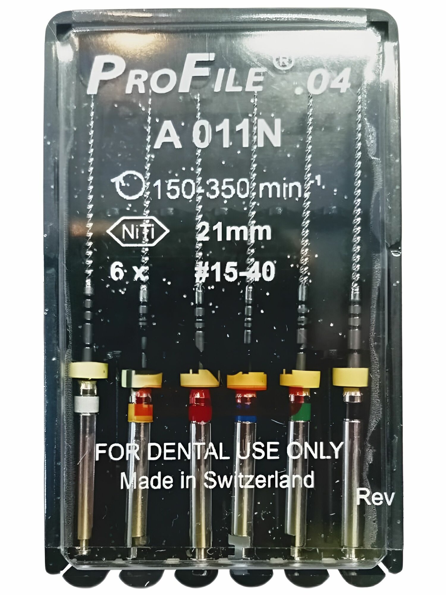 Машинный каналорасширитель Profile 04. RA N15-40 L21, 6 шт. из NiTi-сплава