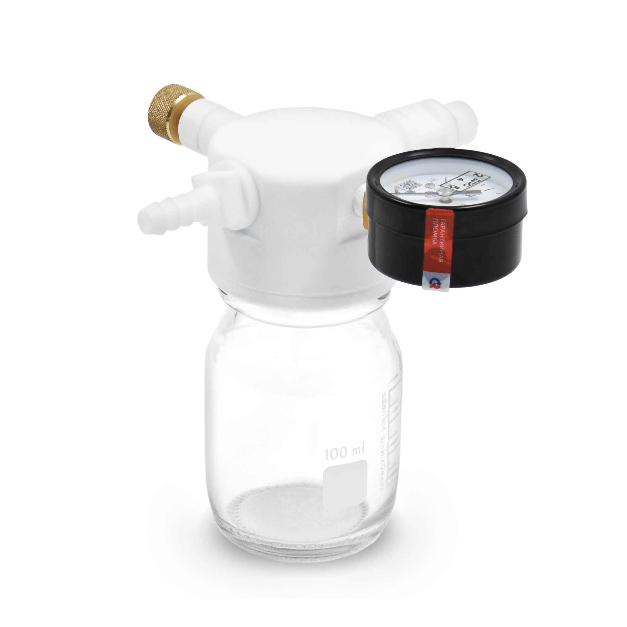 Регулятор вакуума Primelab. Состоит из вакуумной ловушки, регулятора и вакуумметра