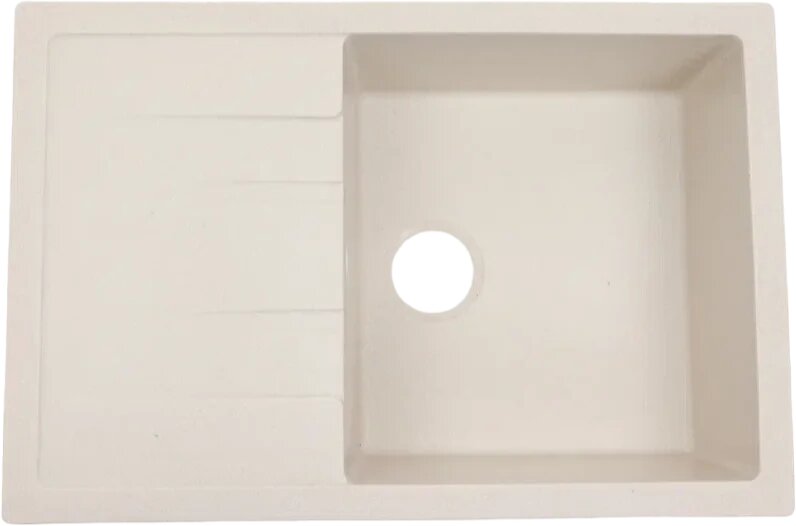 Кухонная мойка из искусственного камня Alcora Лея 750x505 мм, бежевая, с сифоном