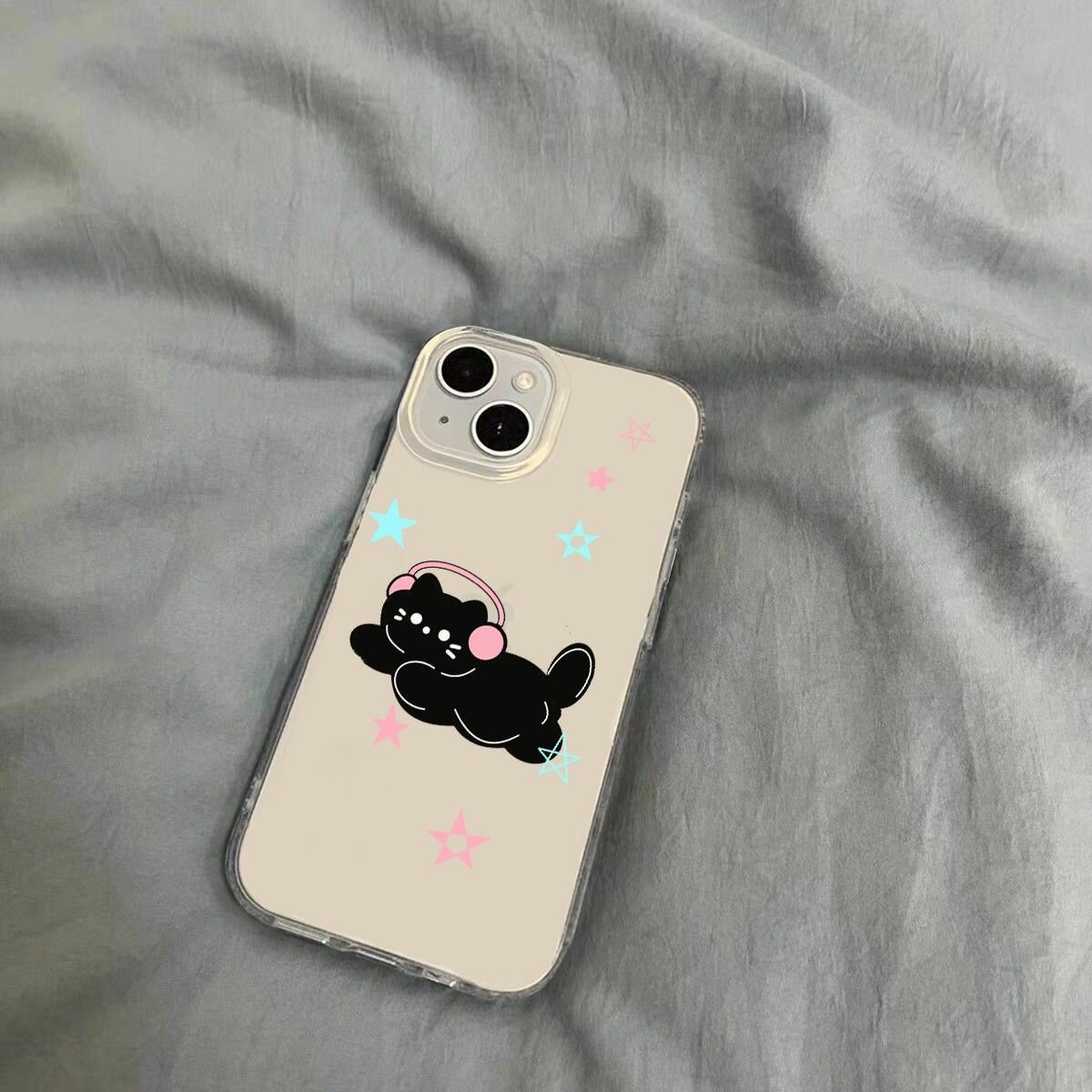 Чехол Music Cat MHSSZ103, для Apple 14Pro, прямой край, с большим отверстием