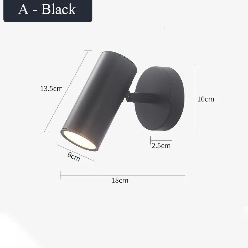 Винтажное настенное бра WGNUUC черное/латунное 5Вт Теплый белый (2700-3500К), A - Black