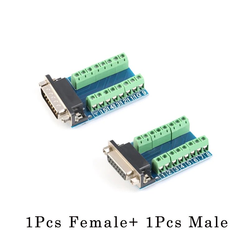 DB15 Female to Terminal Block + Male