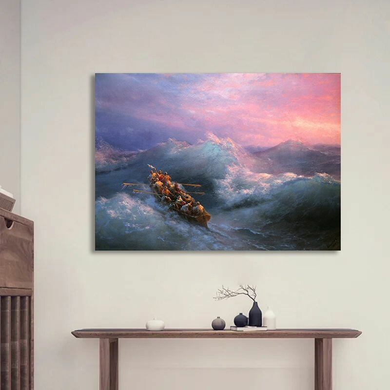 Репродукция картины на холсте, Айвазовский "Кораблекрушение" ,3040 см.