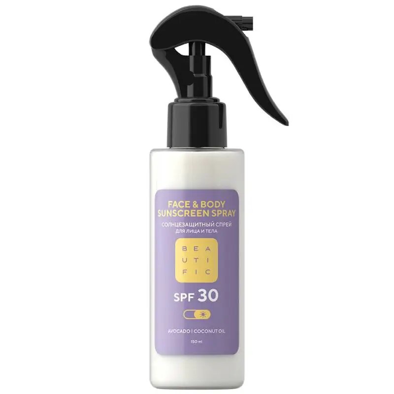 Спрей BEAUTIFIC Sun Солнцезащитный для лица и тела SPF 30 150 мл