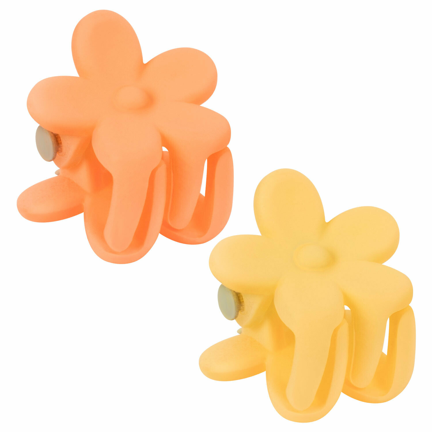 Упаковка 12 шт. Крабы для волос набор 10 шт, цветочки, soft-touch, оранжевый, жёлтый, MONTE VITA (монте вита), 457027