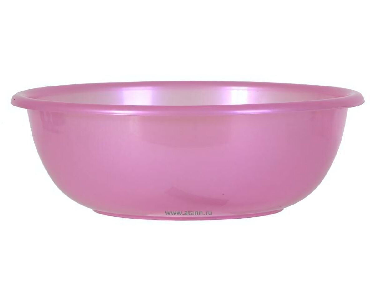 Салатница пластиковая 3л, розовая, для сервировки и хранения пищи