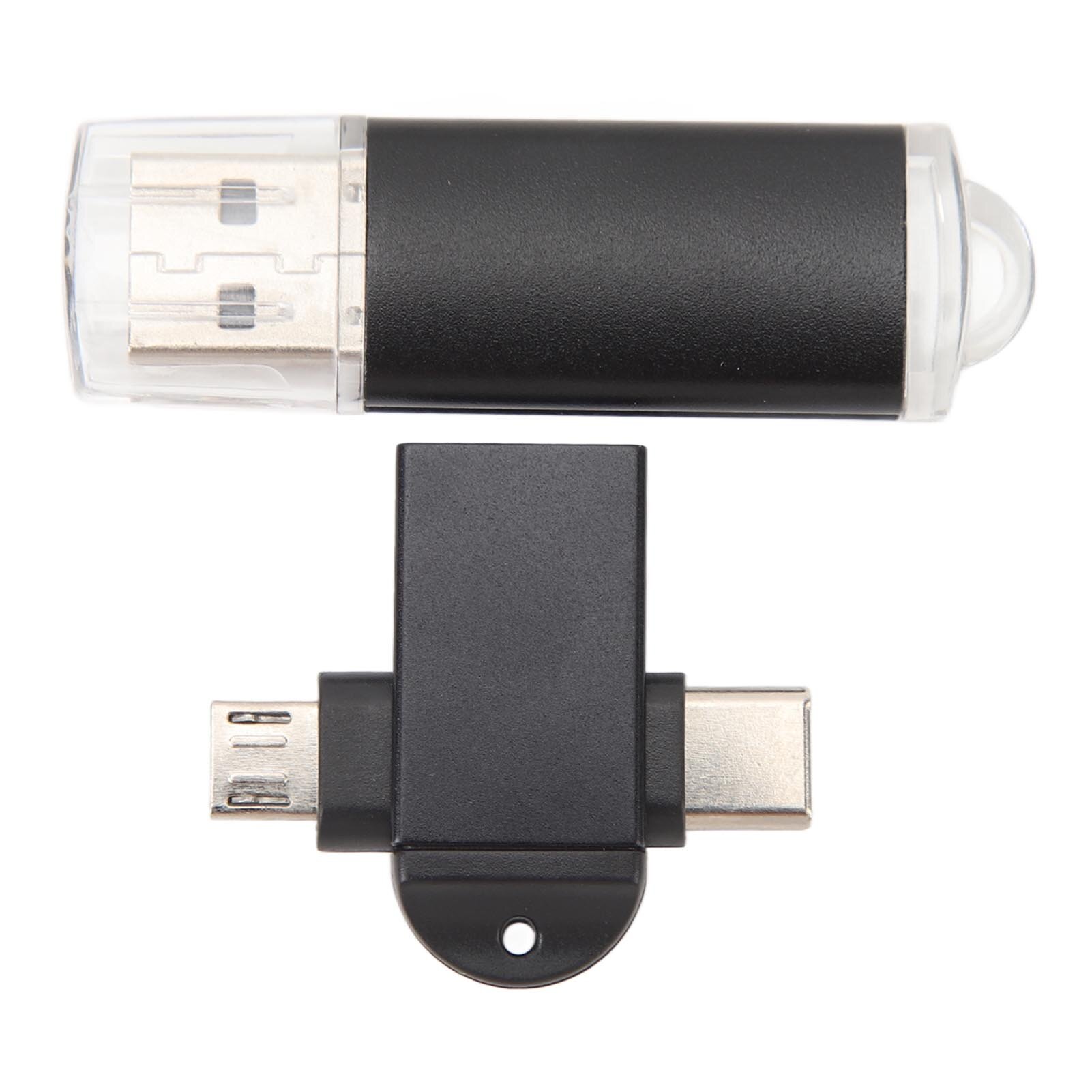 USB-накопитель, компактный портативный USB-флеш-накопитель с USB-Type C и адаптером Micro USB для Windows 98 и OS X 9, черный, 64 ГБ