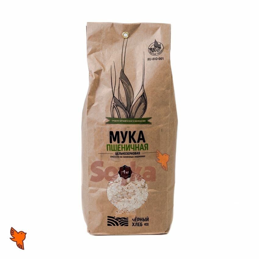 Мука пшеничная цельнозерновая Био Черный Хлеб , 1кг