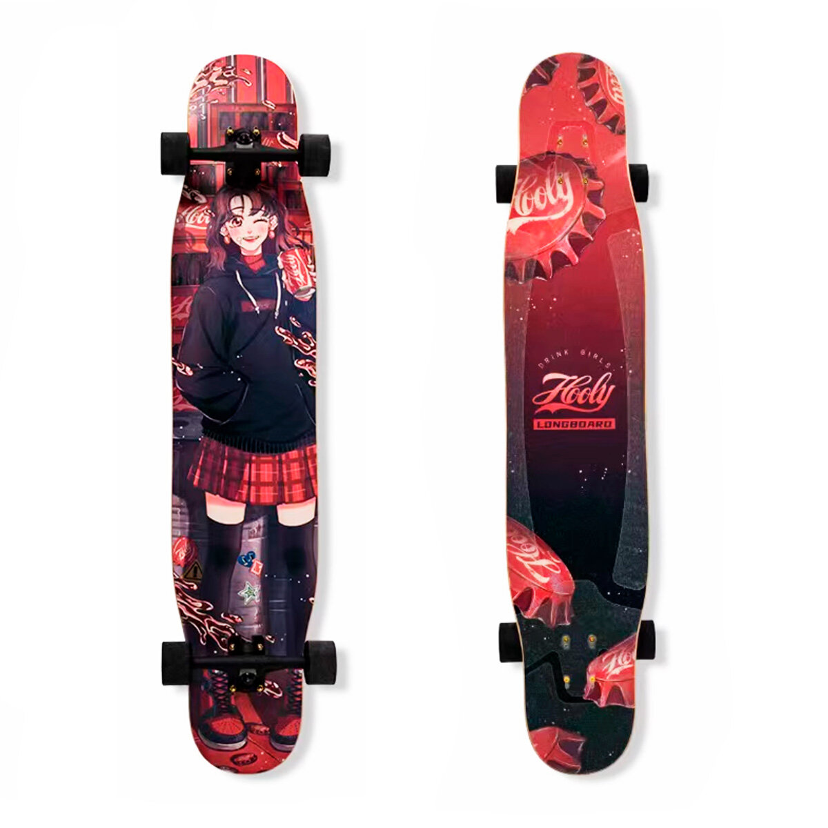 Лонгборд комплект HoolyBoards RedGirl 45/115см бамбук. dancing/freestyle