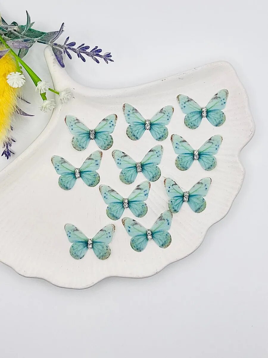 Бабочки шифоновые двухслойные (3*2см.) 10шт.