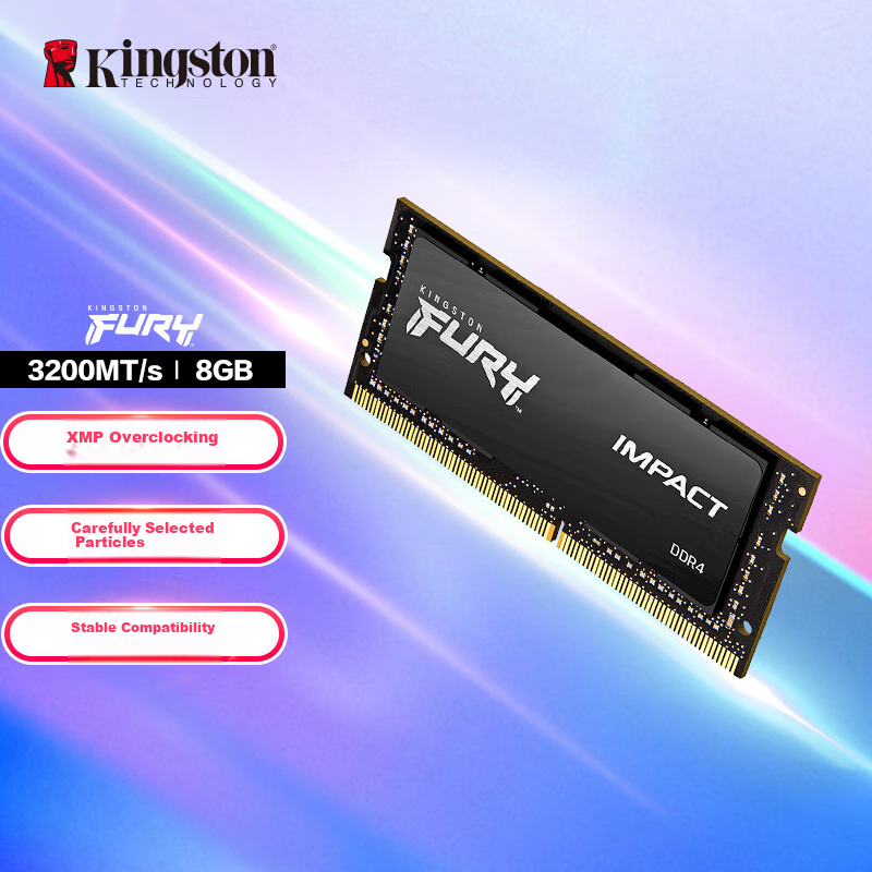Оперативная память Kingston FURY 8GB DDR4 3200MHz для ноутбуков Impact Storm Series Частота памяти：DDR4 3200MHz Storm