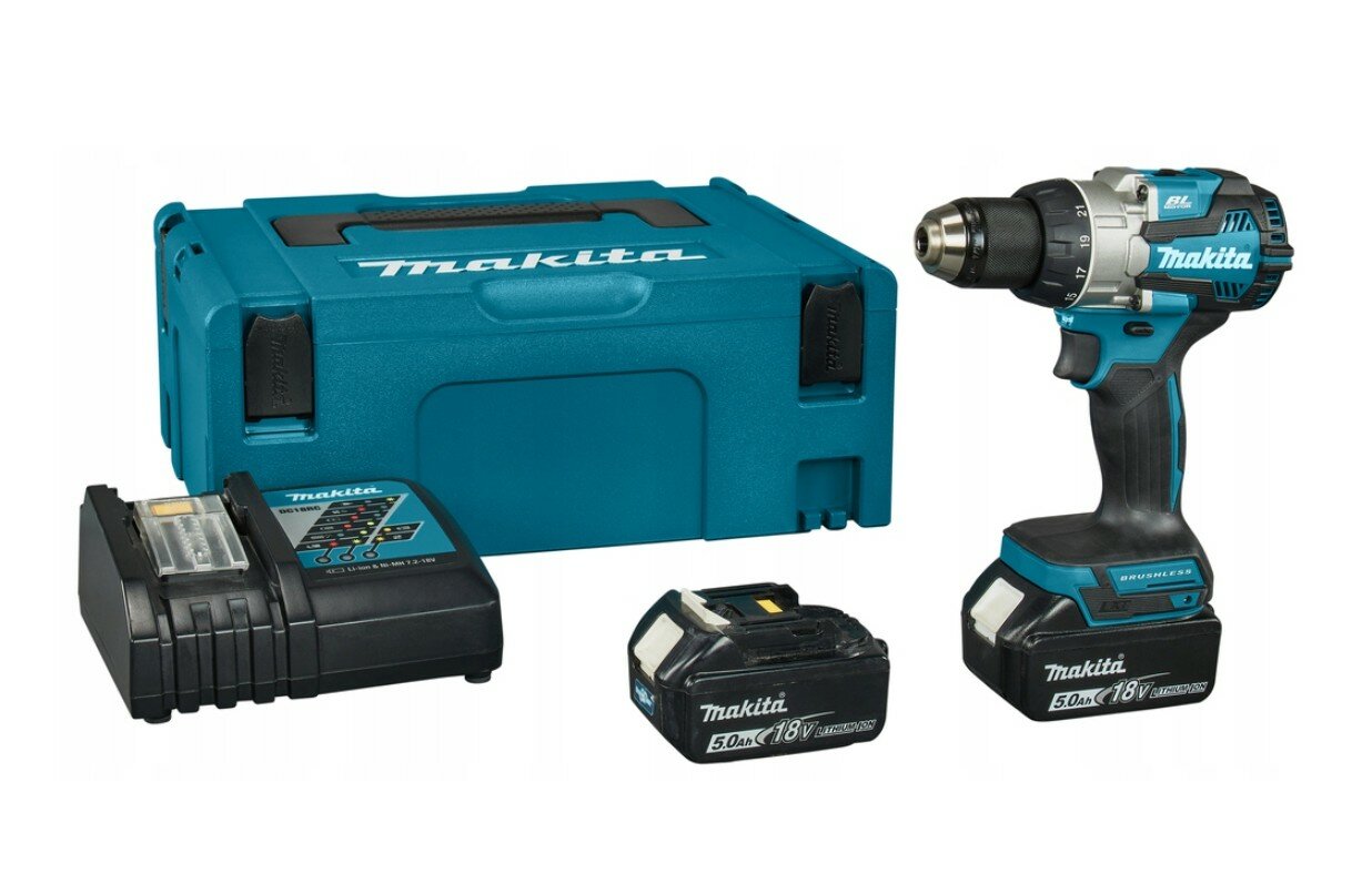 Дрель-шуруповерт Makita DDF489RTJ 620Вт аккум. патрон: быстрозажимной