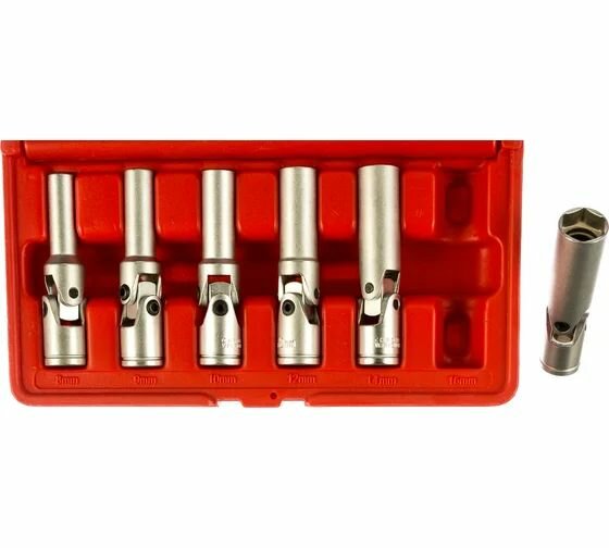 Головки свечей накаливания шарнирные станкоимпорт, набор 6 предметов KA-1196A