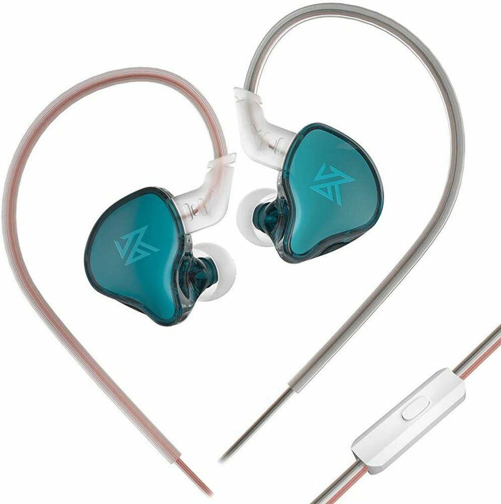 KZ Acoustics EDCX с микрофоном, циан, проводные наушники