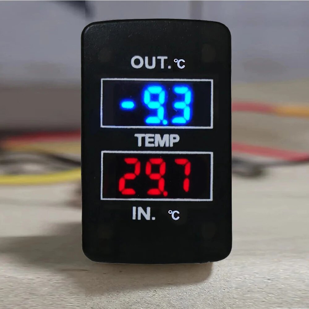 Автомобильный термометр с внутренним/внешним дисплеем температуры, двойной датчик температуры для Honda, Civic, Spirior, CRV, Fit Jazz, CityAccord Celsius display