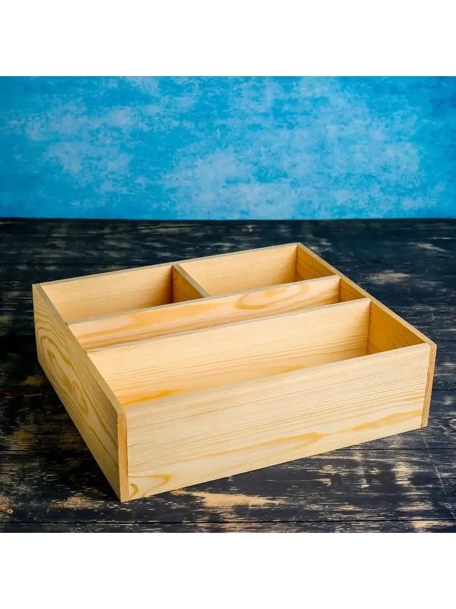 Ящик деревянный 34.5х30х10 см подарочный комодик