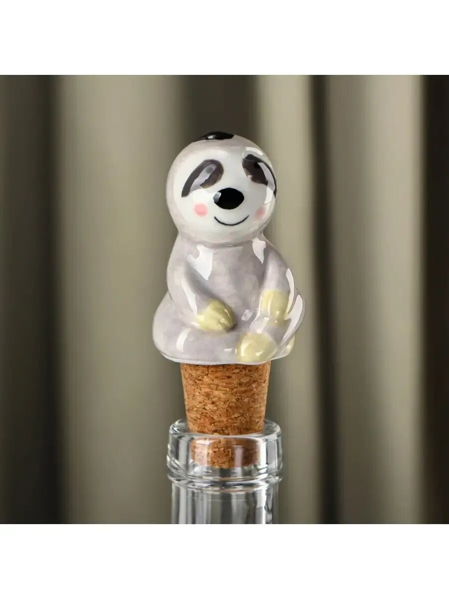 Пробка для бутылки "Ленивец" 4,5×8,5 см