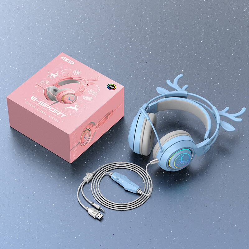 Игровая гарнитура Soyto Gaming Headsets c RGB подсветкой (Black), Полноразмерные игровые наушники, Гарнитура для PC, PS, XBOX