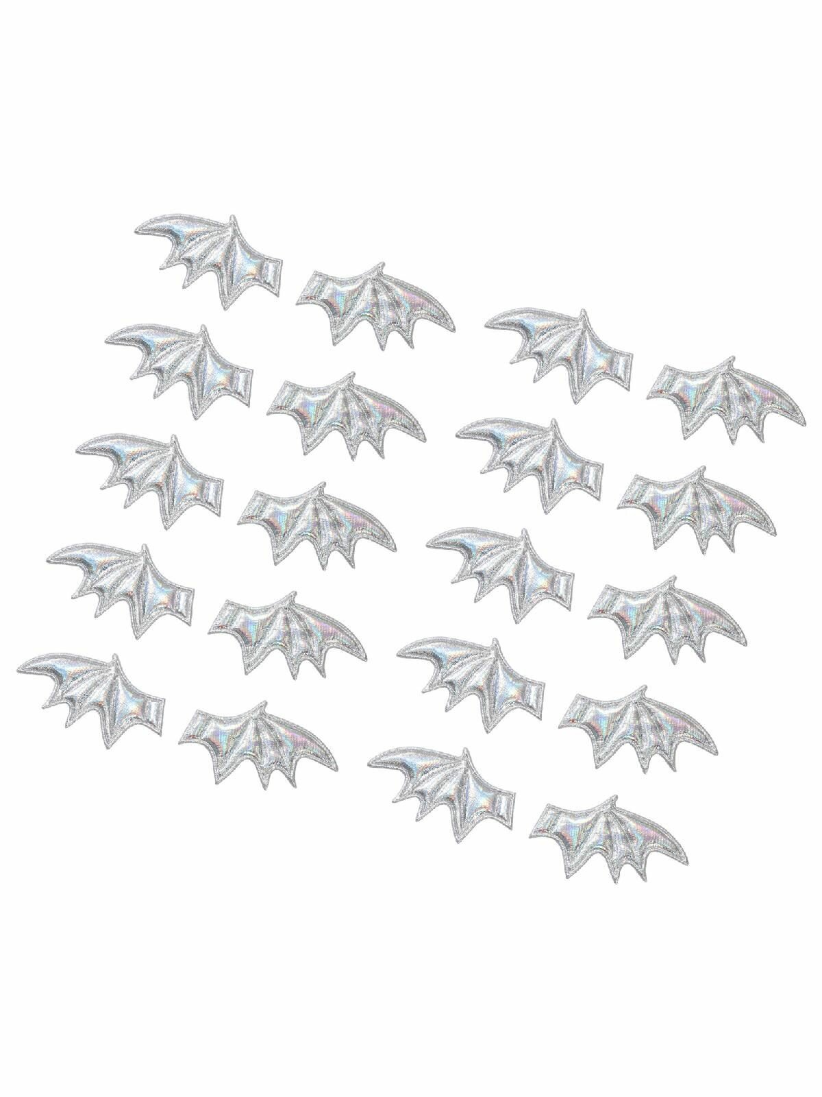 Гибкие съемные крылья для костюмов с мягкими краями для чувствительной кожи, аксессуары для Хэллоуина, Лазерное серебро