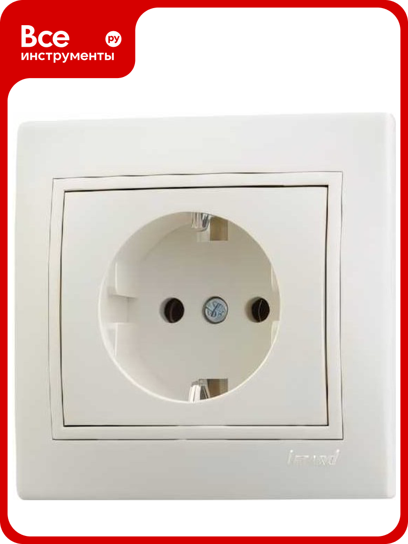 Розетка LEZARD MIRA с/ з керамика крем со вставкой 701-0303-122