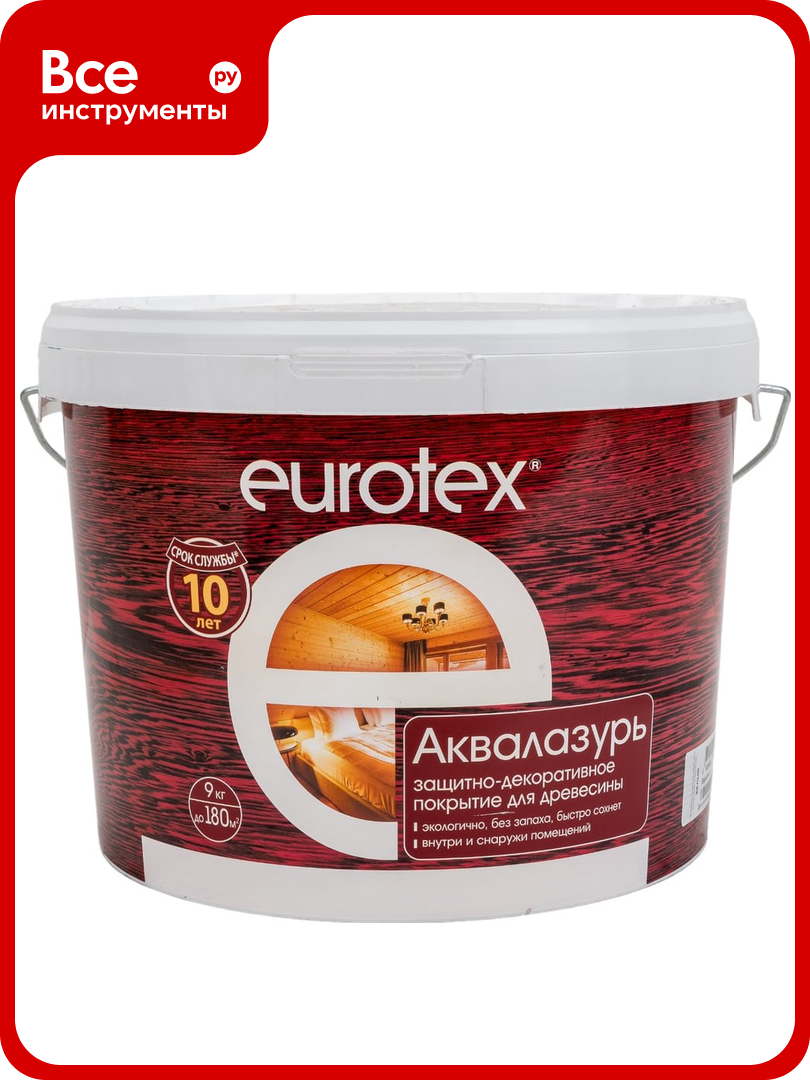 Лак акриловый Eurotex белый 9 кг 1/2 24782