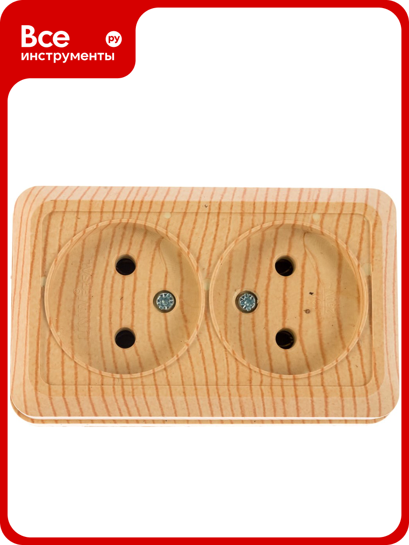Розетка 2-м UNIVersal Олимп б/з сосна 5560858