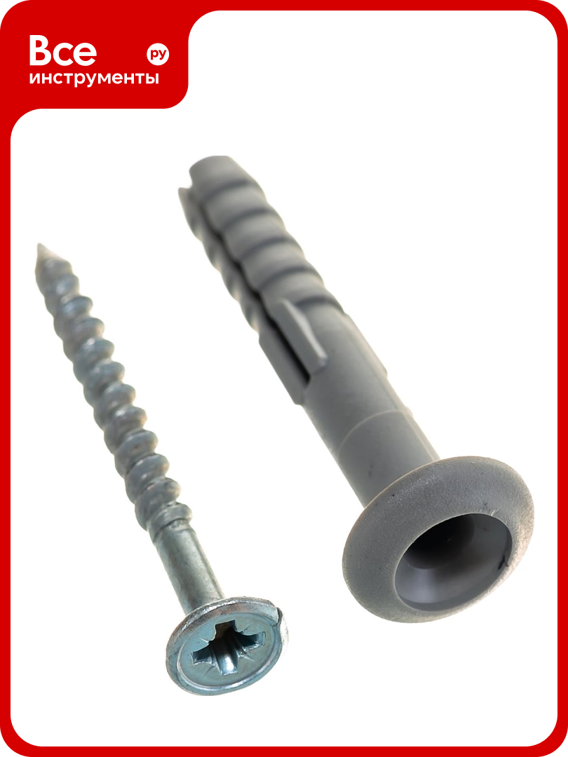 Дюбель-гвоздь 6х40 гриб, полипропилен 50шт - коробка Tech-Krep 112709