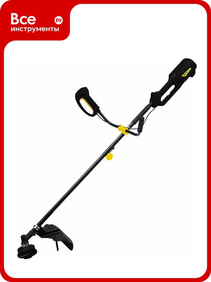 Электрический триммер Huter GET-1700B с U‑образной ручкой, щеточным двигателем и подачей лески для бытового применения