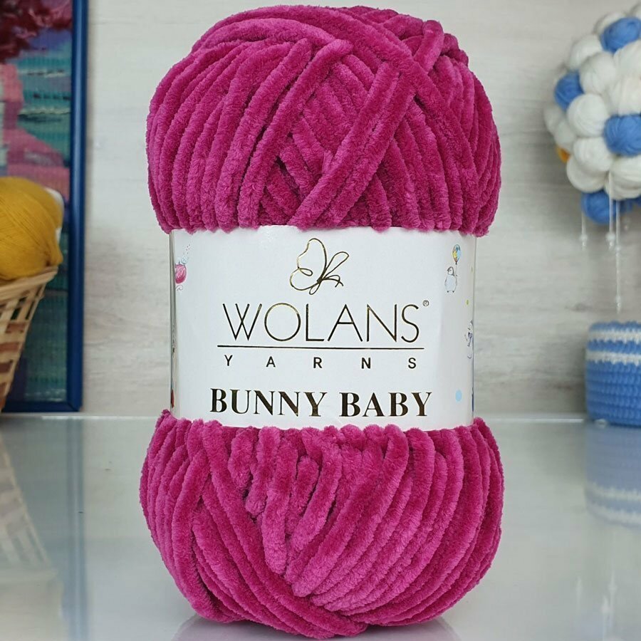 Пряжа Wolans BUNNY BABY 52 ягодный (5 мотков)