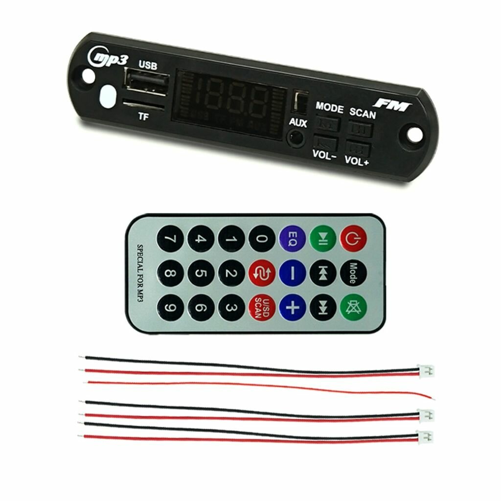 Плата декодирования автомобильного аудио mp3 усилителя мощности Bluetooth с дистанционным управлением-film remote control