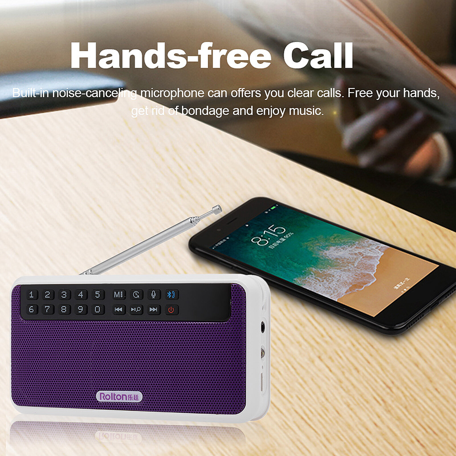 Rolton E500 6 Вт беспроводной Bluetooth-динамик Hi-Fi стерео портативное цифровое FM-радио, поддержка записи и воспроизведения музыки через порт TF