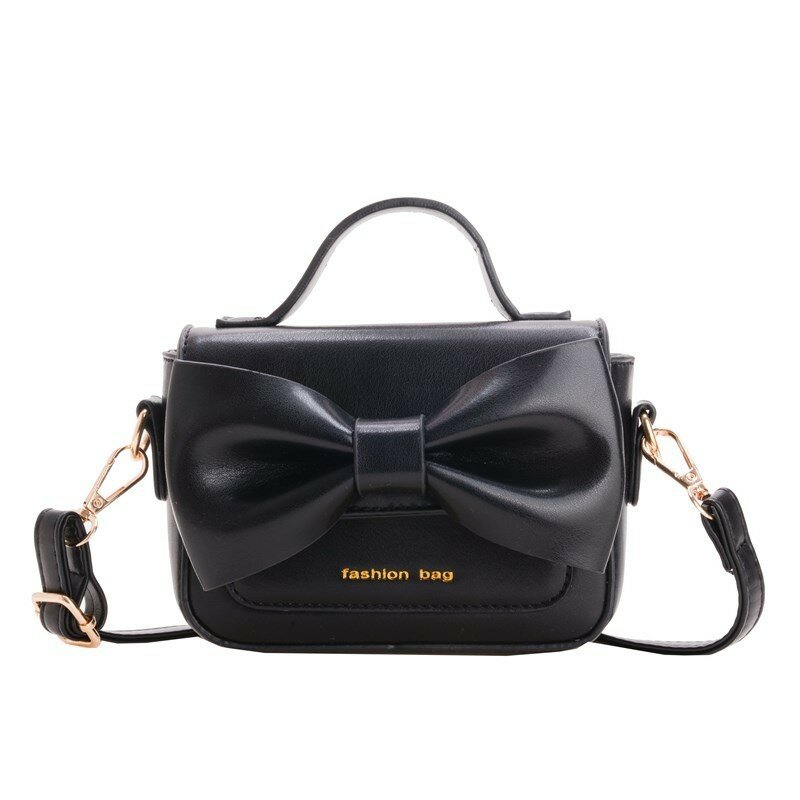 Детская сумка милый простой с шикарным бантом для повседневного использования для детей черный