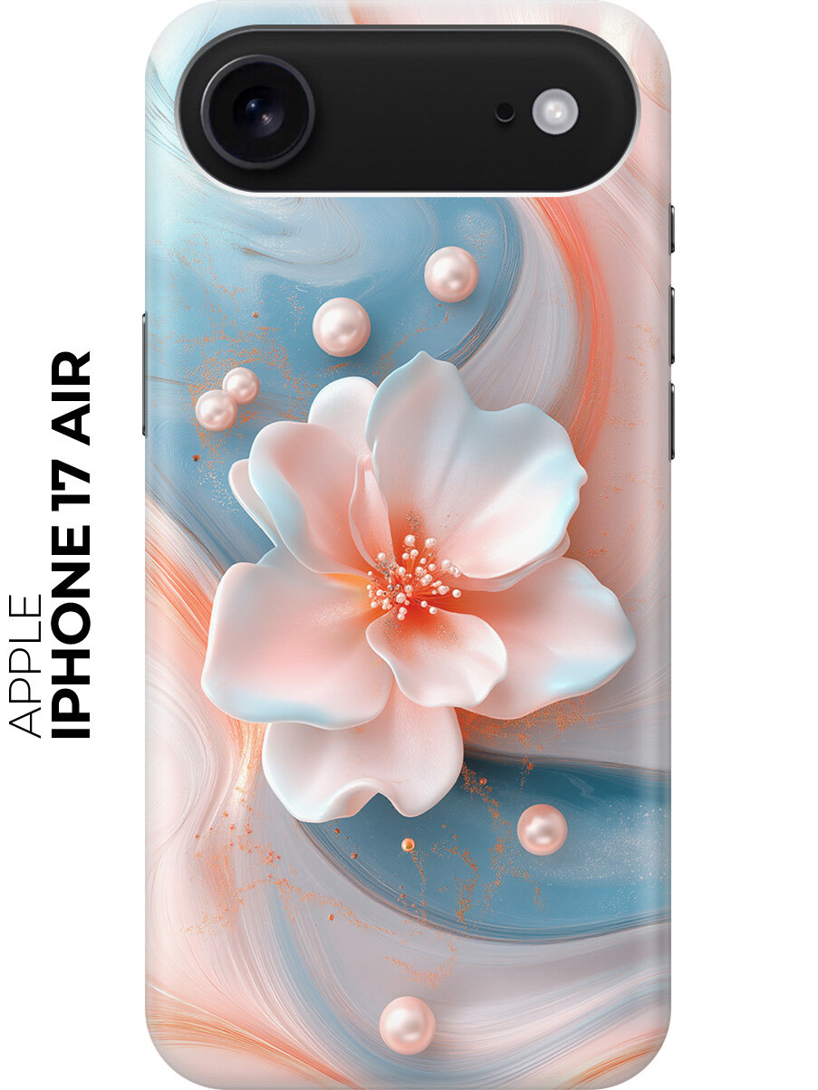 Силиконовый чехол на Apple iPhone 17 Air с принтом "Мраморный цветок"