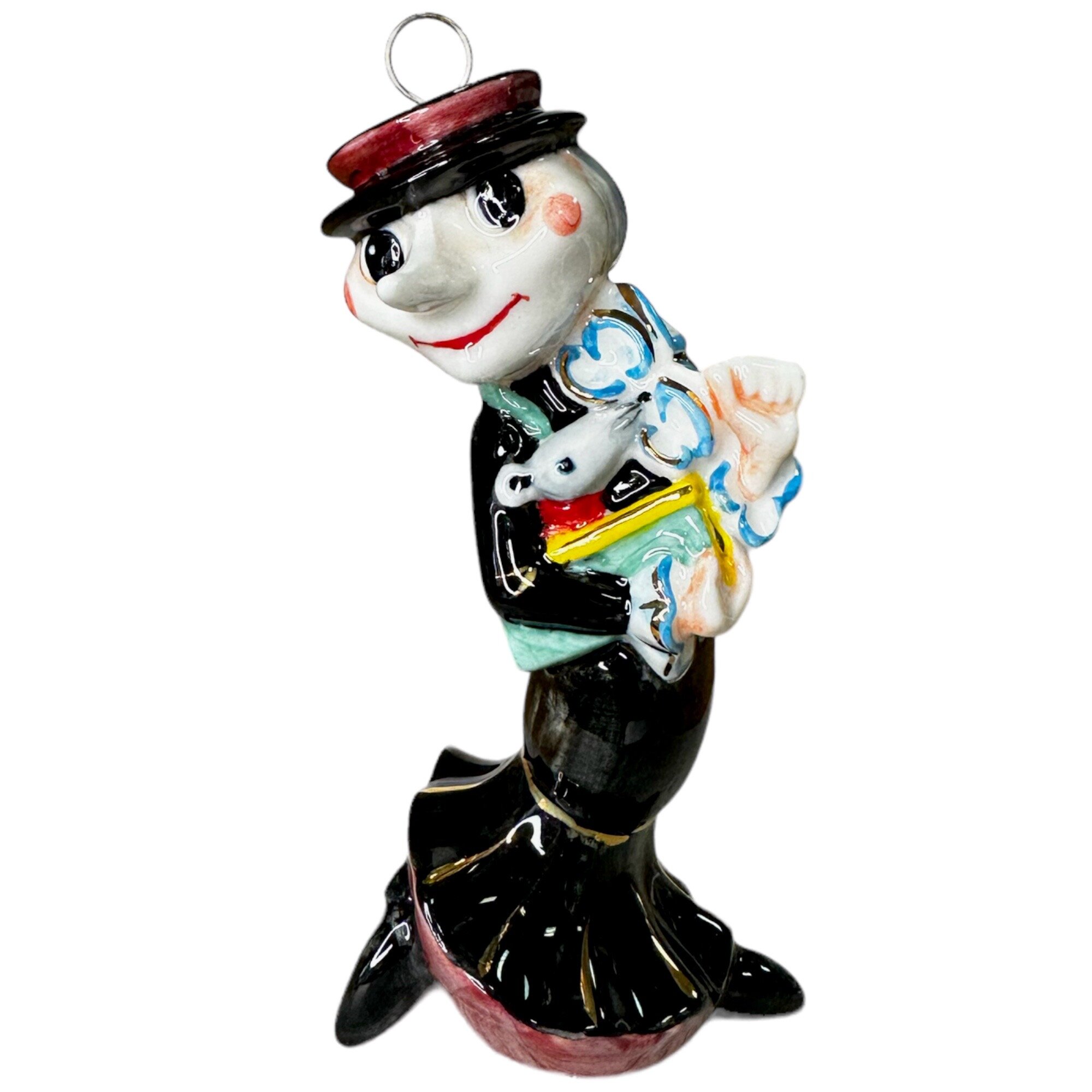 Ёлочная игрушка Лефортовский фарфор "Шапокляк", ручная роспись, фарфор