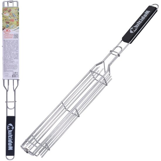 Решетка для мангала Мультидом "Пикник" 49х5 см, металл/дерево (DA84-260)