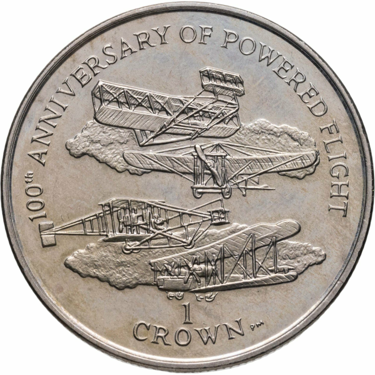 Остров Мэн 1 крона (crown) 2003 100 лет со дня полёта моторного самолёта /4 самолёта/