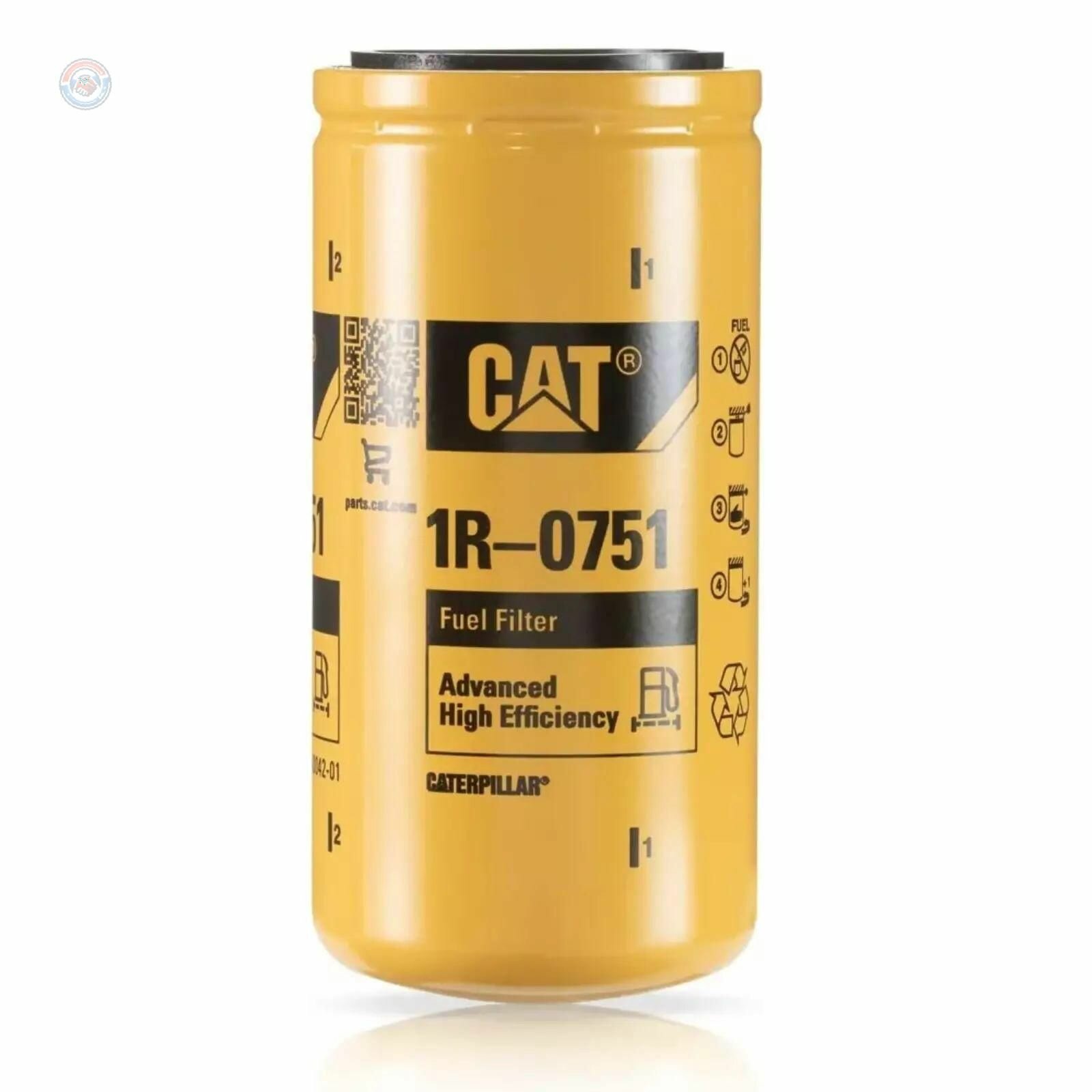 Топливный фильтр 1R-0751 для спецтехники CAT: асфальтоукладчики, экскаваторы, погрузчики, автогрейдеры