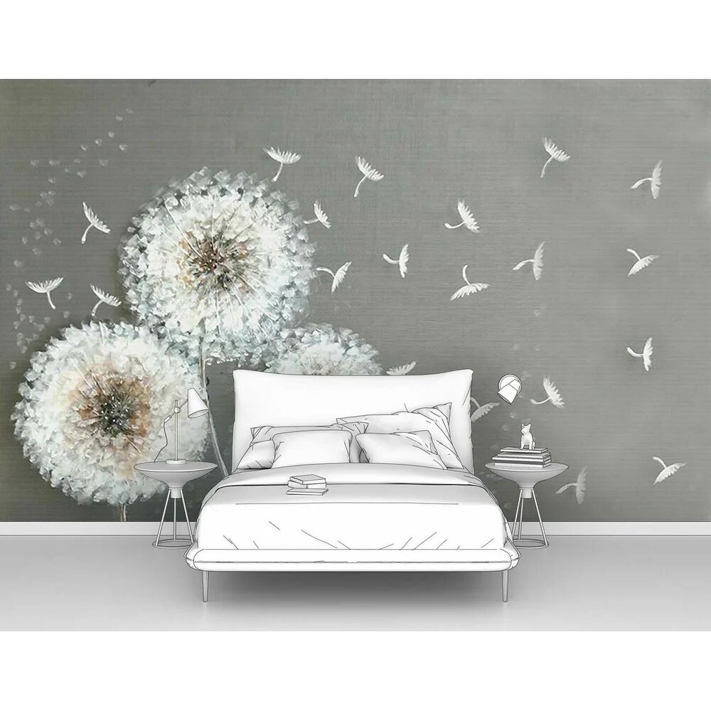 ООО Первое ателье Фотообои цветы "Одуванчики с парашютиками" 400x250 ШxВ pw96378-4